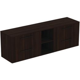 Ideal Standard M&ouml;bel-Set 200cm i.life B 4 Ausz&uuml;ge 2 mi.off.F&auml;cher Gr.Schwarz Coffee Oak, T5847NW T5847NW