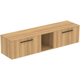 Ideal Standard M&ouml;bel-Set 200cm i.life B 2 Ausz&uuml;ge 1 mi.off.Fach Gr.Schwarz Eiche Natur, T5849NX T5849NX