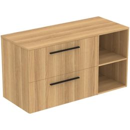Ideal Standard M&ouml;bel-Set 120cm i.life B 2 Ausz&uuml;ge 2 off.F&auml;cher Gr.Schwarz Eiche Natur, T5756NX T5756NX