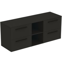 Ideal Standard M&ouml;bel-Set 160cm i.life B 4 Ausz&uuml;ge 2mi.off.F&auml;cher Gr.Schwarz CarbongrauMatt, T5843NV T5843NV
