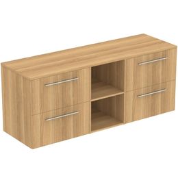 Ideal Standard M&ouml;bel-Set 160cm i.life B 4 Ausz&uuml;ge 2 mi.off.F&auml;cher Gr.Chrom Eiche Natur, T5844NX T5844NX