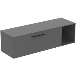Ideal Standard M&ouml;bel-Set 160cm i.life B 1 Auszug 1 off.Fach Gr.Schwarz Quarzgrau matt, T5837NG T5837NG