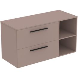 Ideal Standard M&ouml;bel-Set 120cm i.life B 2 Ausz&uuml;ge 2 off.F&auml;cher Gr.Schwarz Greige matt, T5756NH T5756NH
