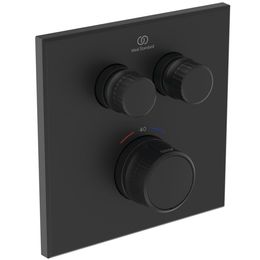 Ideal Standard Brausethermostat Unterputz Ceratherm Navigo 2 Verbraucher Eckig Silk Black, A7302XG A7302XG