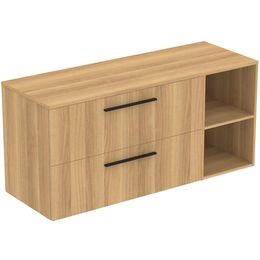 Ideal Standard M&ouml;bel-Set 140cm i.life B 2 Ausz&uuml;ge 2 off.F&auml;cher Gr.Schwarz Eiche Natur, T5760NX T5760NX