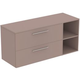 Ideal Standard M&ouml;bel-Set 140cm i.life B 2 Ausz&uuml;ge 2 off.F&auml;cher Gr.Chrom Greige matt, T5761NH T5761NH
