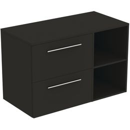 Ideal Standard M&ouml;bel-Set 100cm i.life B 2 Ausz&uuml;ge 2 off.F&auml;cher Gr.Chrom Carbongrau matt, T5753NV T5753NV