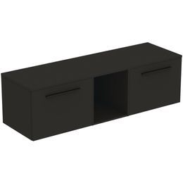 Ideal Standard M&ouml;bel-Set 160cm i.life B 2 Ausz&uuml;ge 1 mi.off.Fach Gr.Schwarz Carbongrau matt, T5845NV T5845NV