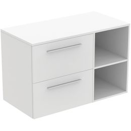 Ideal Standard M&ouml;bel-Set 100cm i.life B 2 Ausz&uuml;ge 2 off.F&auml;cher Gr.Chrom Wei&szlig; matt, T5753DU T5753DU