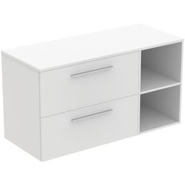 Ideal Standard M&ouml;bel-Set 120cm i.life B 2 Ausz&uuml;ge 2 off.F&auml;cher Gr.Chrom Wei&szlig; matt, T5757DU T5757DU