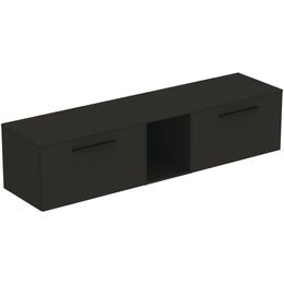 Ideal Standard M&ouml;bel-Set 200cm i.life B 2 Ausz&uuml;ge 1 mi.off.Fach Gr.Schwarz Carbongrau matt, T5849NV T5849NV