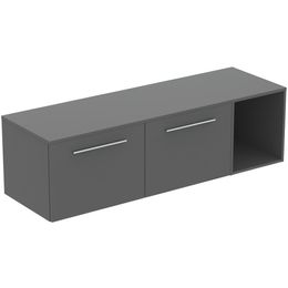 Ideal Standard M&ouml;bel-Set 160cm i.life B 2 Ausz&uuml;ge 1 off.Fach Gr.Chrom Quarzgrau matt, T5842NG T5842NG