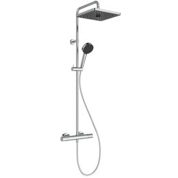 Ideal Standard Duschsystem Eco CTherm T25+ mit Thermostat 2-fach-Handbrause und eckiger 2-fach-Kopfb A8532AA