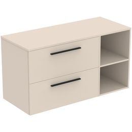 Ideal Standard M&ouml;bel-Set 120cm i.life B 2 Ausz&uuml;ge 2 off.F&auml;cher Gr.Schwarz Sandbeige matt, T5756NF T5756NF