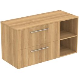 Ideal Standard M&ouml;bel-Set 120cm i.life B 2 Ausz&uuml;ge 2 off.F&auml;cher Gr.Chrom Eiche Natur, T5757NX T5757NX