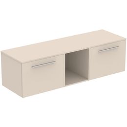 Ideal Standard M&ouml;bel-Set 160cm i.life B 2 Ausz&uuml;ge 1 mi.off.Fach Gr.Chrom Sandbeige matt, T5846NF T5846NF