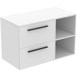 Ideal Standard M&ouml;bel-Set 100cm i.life B 2 Ausz&uuml;ge 2 off.F&auml;cher Gr.Schwarz Wei&szlig; matt, T5752DU T5752DU