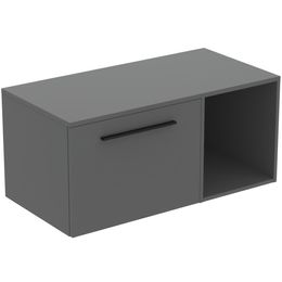Ideal Standard M&ouml;bel-Set 100cm i.life B 1 Auszug 1 off.Fach Gr.Schwarz Quarzgrau matt, T5754NG T5754NG