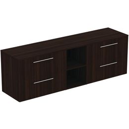 Ideal Standard M&ouml;bel-Set 200cm i.life B 4 Ausz&uuml;ge 2 mi.off.F&auml;cher Gr.Chrom Coffee Oak, T5848NW T5848NW