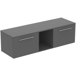Ideal Standard M&ouml;bel-Set 160cm i.life B 2 Ausz&uuml;ge 1 mi.off.Fach Gr.Chrom Quarzgrau matt, T5846NG T5846NG