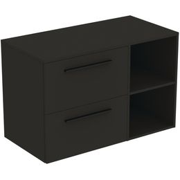 Ideal Standard M&ouml;bel-Set 100cm i.life B 2 Ausz&uuml;ge 2 off.F&auml;cher Gr.Schwarz Carbongrau matt, T5752NV T5752NV