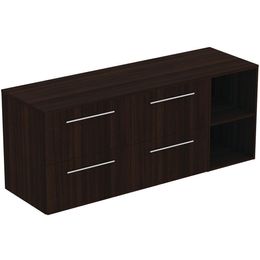 Ideal Standard M&ouml;bel-Set 160cm i.life B 4 Ausz&uuml;ge 2 off.F&auml;cher Gr.Chrom Coffee Oak, T5840NW T5840NW