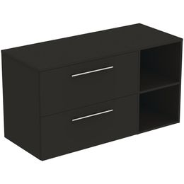 Ideal Standard M&ouml;bel-Set 120cm i.life B 2 Ausz&uuml;ge 2 off.F&auml;cher Gr.Chrom Carbongrau matt, T5757NV T5757NV