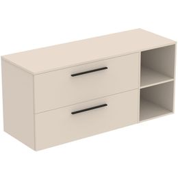 Ideal Standard M&ouml;bel-Set 140cm i.life B 2 Ausz&uuml;ge 2 off.F&auml;cher Gr.Schwarz Sandbeige matt, T5760NF T5760NF