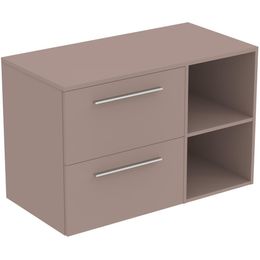 Ideal Standard M&ouml;bel-Set 100cm i.life B 2 Ausz&uuml;ge 2 off.F&auml;cher Gr.Chrom Greige matt, T5753NH T5753NH