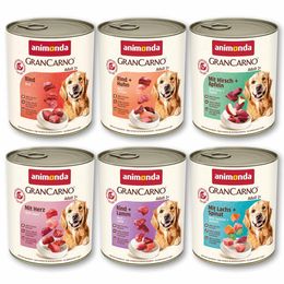 animonda GranCarno Adult Herzhafte Variation Mixpack II Hunde-Nassfutter getreidefrei 6x800g
