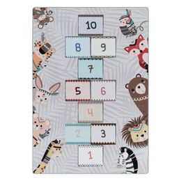 Ayyildiz Spielteppich Play 2903 grau, Grau, Textil, rechteckig, 100x150 cm, Oeko-Tex&reg; Standard 100, f&uuml;r Fu&szlig;bodenheizung geeignet, schmutzabweisend, Hausstauballergiker lichtunempfindlich, antistatisch, waschbar, pflegeleicht, strapazierf&auml;hig, leicht zusammenrollbar, Teppiche & B&ouml;den, Teppiche, Teppich Kinderzimmer