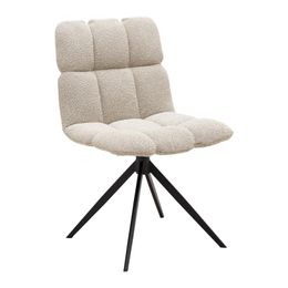 Stuhl Malu Beige Boucle drehbar Gepolstert