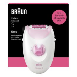 Braun Silk&middot;&eacute;pil 3, kabelgebunden, Langanhaltend glatte Haut, 3-000 Epilierer (Kabelgebundener Epilierer mit Smartlight, Massagerollenaufsatz, inkl. Reinigungsb&uuml;rste)