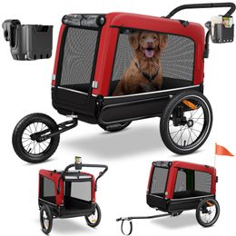 Kesser&reg; Hundeanh&auml;nger Boxer 3-in-1 Hundebuggy & Jogger Fahrradanh&auml;nger gro&szlig; ca. 240 Liter Volumen, gefedert, 360&deg; Grad Vorderrad, 600D Oxford Canvas, SmartSpace Concept, maximale Belastbarkeit: 40 kg