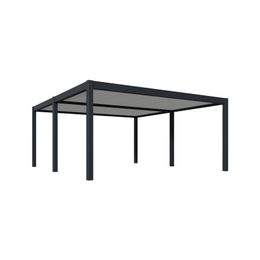 Pergoline Doppel Carport aus Aluminium 6 m x 5,3 m anthrazit