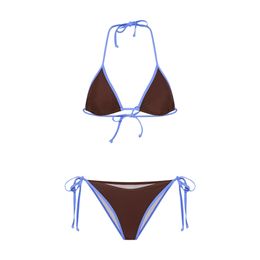 Lscn By Lascana Bikini Damen Gr&ouml;&szlig;e S blue denim / dunkelbraun