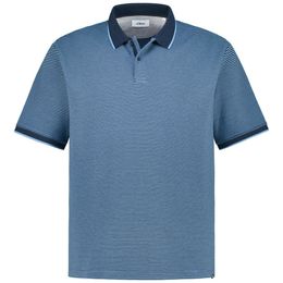 Herren Gro&szlig;e Gr&ouml;&szlig;en | s.Oliver Poloshirt mit Allover-Muster Farbe blau Gr&ouml;&szlig;e: 6XL