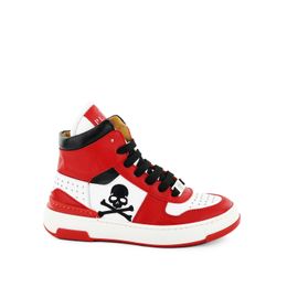 Sneaker Philipp Plein "Skull", Jungen, Gr. 25, Normalschaft, 1301, rot, wei&szlig;, Schuhe Sneaker