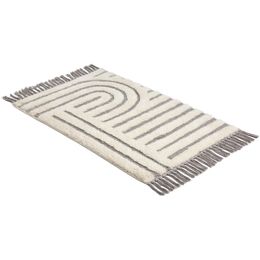 Sch&ouml;ner Wohnen Kollektion Badematte "&raquo;Bahamas Grafik&laquo;", creme, H:20mm, Baumwolle, SCH&Ouml;NER WOHNEN-KOLLEKTION, Badematten, Badematte, waschbar, Baumwolle, Badvorleger mit Fransen, Badteppich