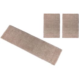 Bettumrandung Bruno Banani "Shaggy Soft" Gr. 14, beige, H:30mm, Obermaterial: 100% Polypropylen, Bettumrandungen, gewebt, Uni-Farben, besonders weich, Bettvorleger, L&auml;ufer-Set