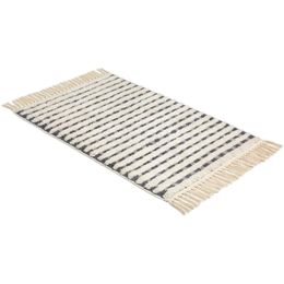 Sch&ouml;ner Wohnen Kollektion Badematte "&raquo;Bahamas Gitter&laquo;", creme, H:20mm, Baumwolle, SCH&Ouml;NER WOHNEN-KOLLEKTION, Badematten, Badematte, waschbar, Baumwolle, Badvorleger mit Fransen, Badteppich