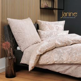 Bettw&auml;sche Janine "Soft-Cotton71001 0", beige (kupfer mocha), B/L: 155cm x 220cm, 1 Stk., 1 Stk., Linon, B/L: 80cm x 80cm, Linon, Obermaterial: 100% Baumwolle, Bettw&auml;sche, Bettw&auml;sche, mit Reissverschluss