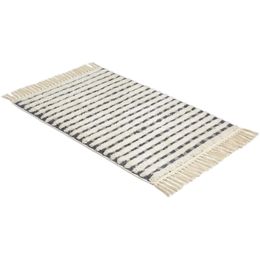 Sch&ouml;ner Wohnen Kollektion Badematte "&raquo;Bahamas Gitter&laquo;", creme, H:20mm, Baumwolle, SCH&Ouml;NER WOHNEN-KOLLEKTION, Badematten, Badematte, waschbar, Baumwolle, Badvorleger mit Fransen, Badteppich