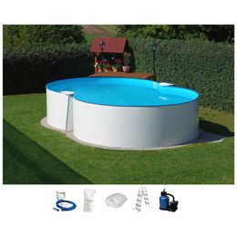 Achtformpool Konifera "MONACO 1", wei&szlig;, B:300cm H:120cm L:470cm, Schwimmbecken, H&ouml;he 120 cm, in versch. Gr&ouml;&szlig;en
