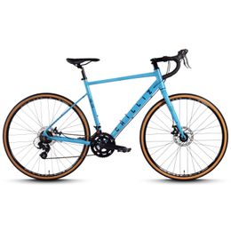 Gravelbike CHILLIZ "GL.01" Gr. 57, blau (blau, blau), Fahrr&auml;der, 57cm, 28 Zoll (71,12cm) hinten: 28 Zoll (71,12cm)