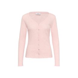Sweatjacke Saint Tropez "Jersey-Cardigan GruSZ", Damen, Gr. L, chalk pink melange, Obermaterial: 95% Baumwolle CO(Bio). 5% Polyester PES., Sweatjacken Sweatjacke