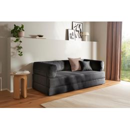 Schlafsofa HOMSY BY ANA JOHNSON "Folda Dauerschl&auml;fer, B: 206 cm, Liegefl. 181x198 cm", anthrazit, B:206cm H:72cm T:94cm, Sofas, Schlafsofa, mit Bett-/Schlaffunktion, inkl. 1x Zierkissen, Tonnentaschenfederkern
