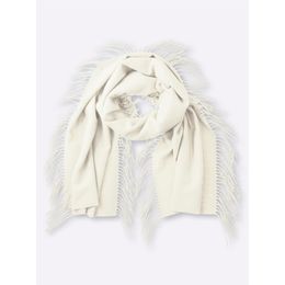 Modeschal Heine, Damen, wei&szlig; (ecru), Polyester, Modet&uuml;cher