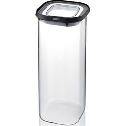 Vorratsdose Gefu "PANTRY", schwarz (schwarz, transparent), B:11cm H:26cm L:11cm, Borosilikatglas, Kunststoff, Lebensmittelaufbewahrungsbeh&auml;lter, Vorratsdose, edel, elegant und praktisch