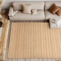 Sch&ouml;ner Wohnen Kollektion Teppich "Nalaya", natur, B:160cm H:10mm L:230cm, Baumwolle, Jute, SCH&Ouml;NER WOHNEN-KOLLEKTION, Teppiche, Teppich, Jute/Baumwolle, rustikale Haptik, Streifenoptik, Wohnzimmer